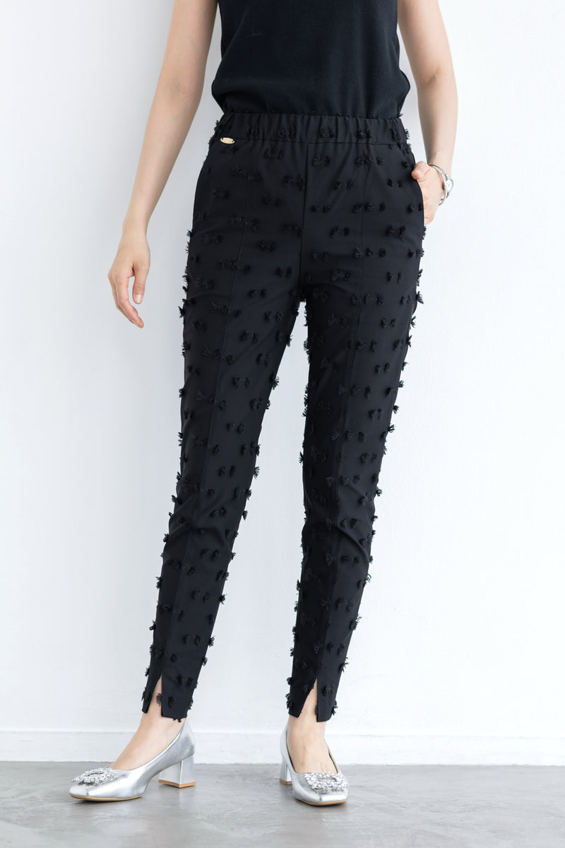 リボンジャカードストレッチスリムパンツ（Ginger） – Ame no chi Hare