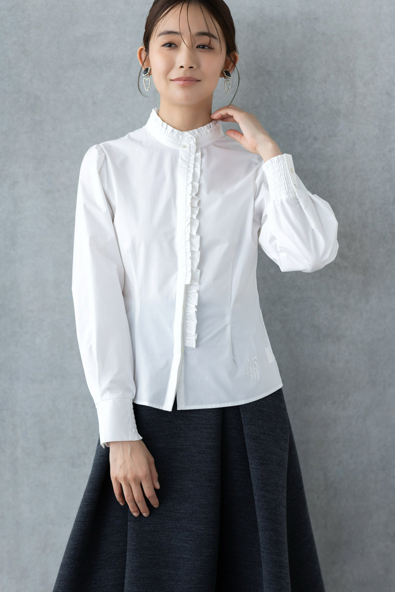 【Keep clean】スタンドフリル比翼ブラウス – Ame no chi Hare